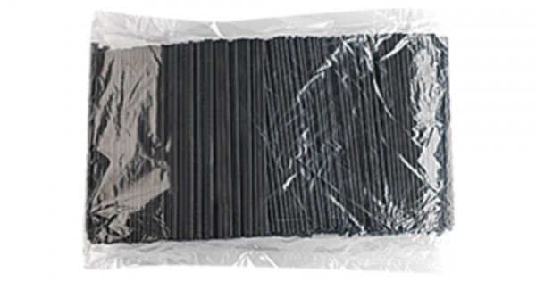 Καλαμάκια πλαστικά μαύρα φρεντο 1/1 4mm 18cm 1000 τεμ.
