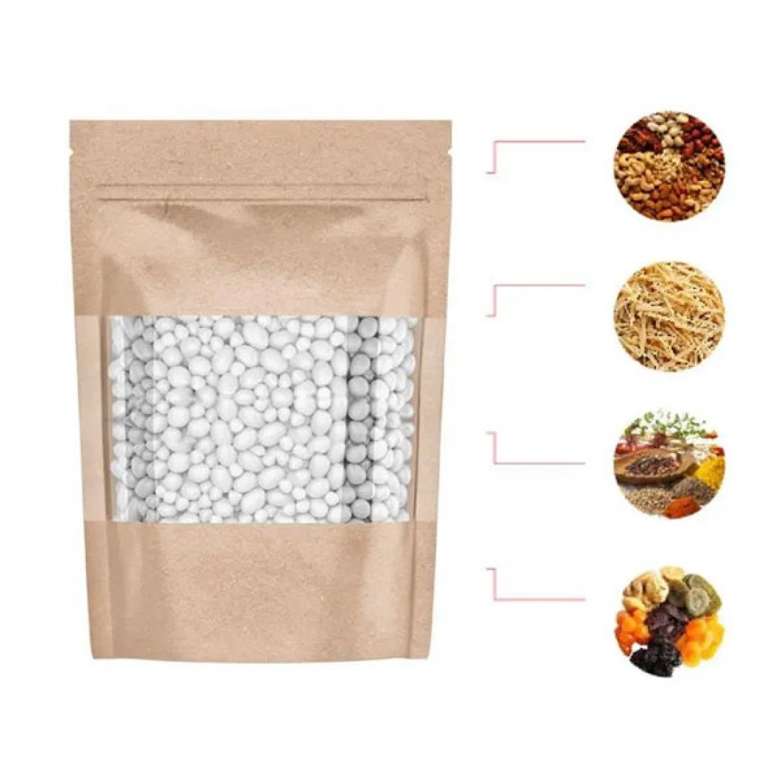 Σακουλάκι Τροφίμων DOYPACK ZIP KRAFT 16x24+3x8 cm cm 500gr